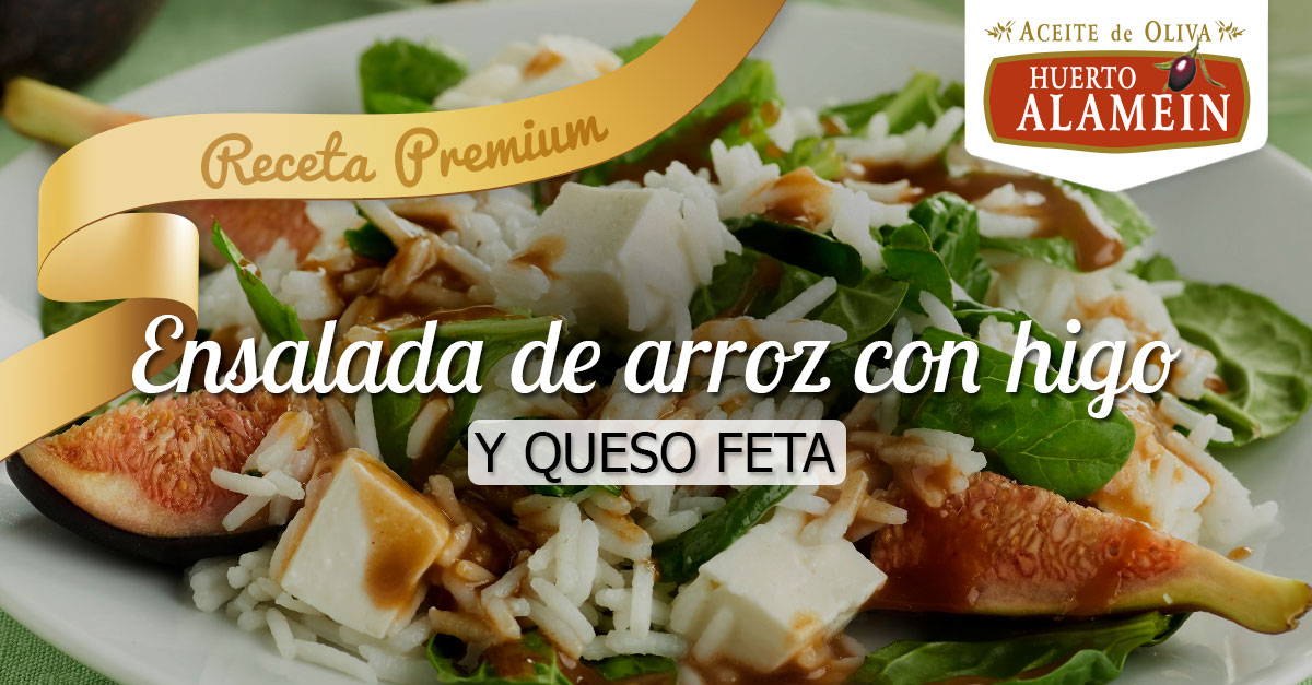Ensalada de arroz con higo y queso feta - Huerto Alamein